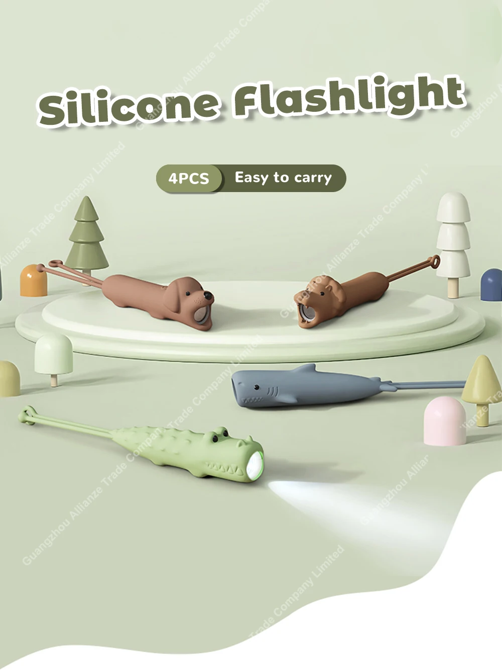 Kids Camping LED Torch - Cute Silicone Animal Flashlights