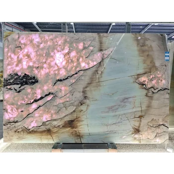 Natural Polished Cristallo Tiffany Quartzite Slab Marble Wall Panel ...