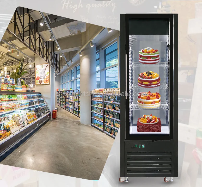 Sliding Door Upright Cake Display Fridge Refrigerator Cabinet Chiller ...