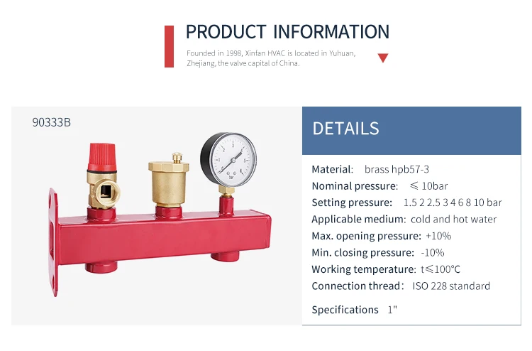 Brass Boiler Valve Boiler Components Boiler Safety Group Set with ...