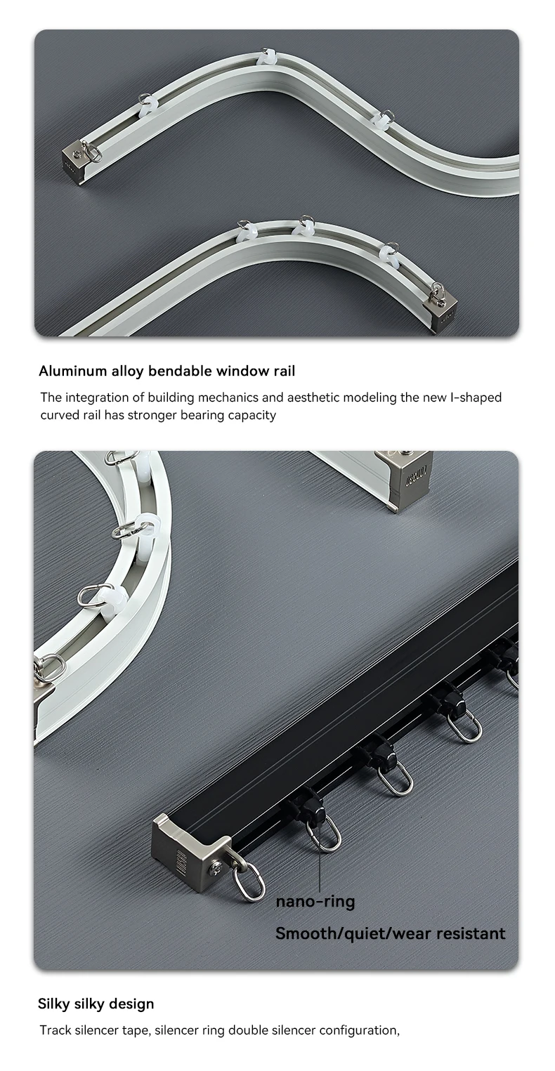 Curved Rail Bendable Curtain Track Metal Curtain Poles Tracks ...