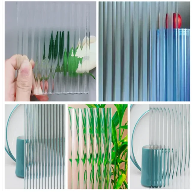 Custom 3-19mm Ultra-clear Fluted Textured Glass Decorative Tempered ...