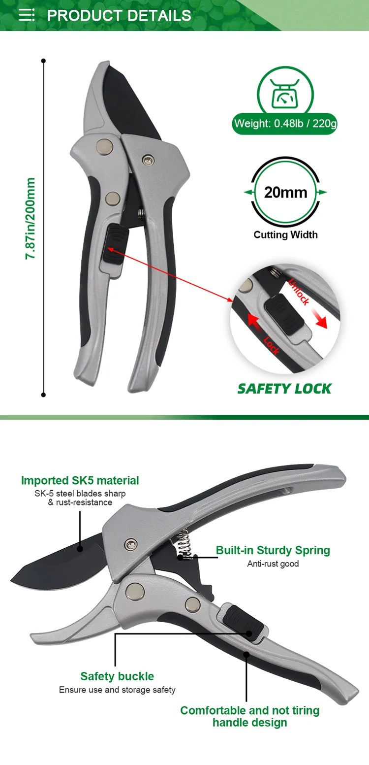 Sunshine Telescopic Tree Loppers Small Portable 8'' Pruning Shears ...