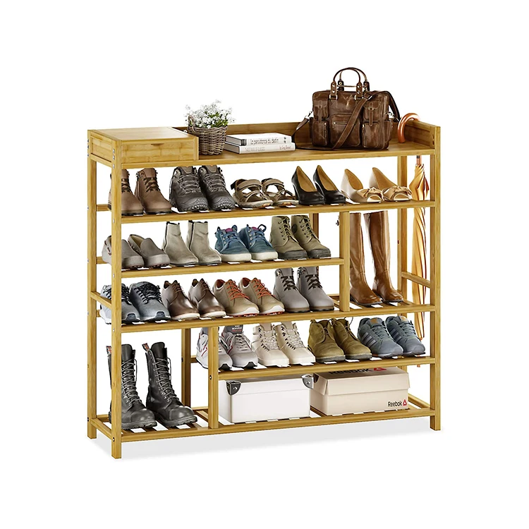 Du's 6 Story Bamboo Shoe Rack Can Be Adjusted Large Capacity To Save ...
