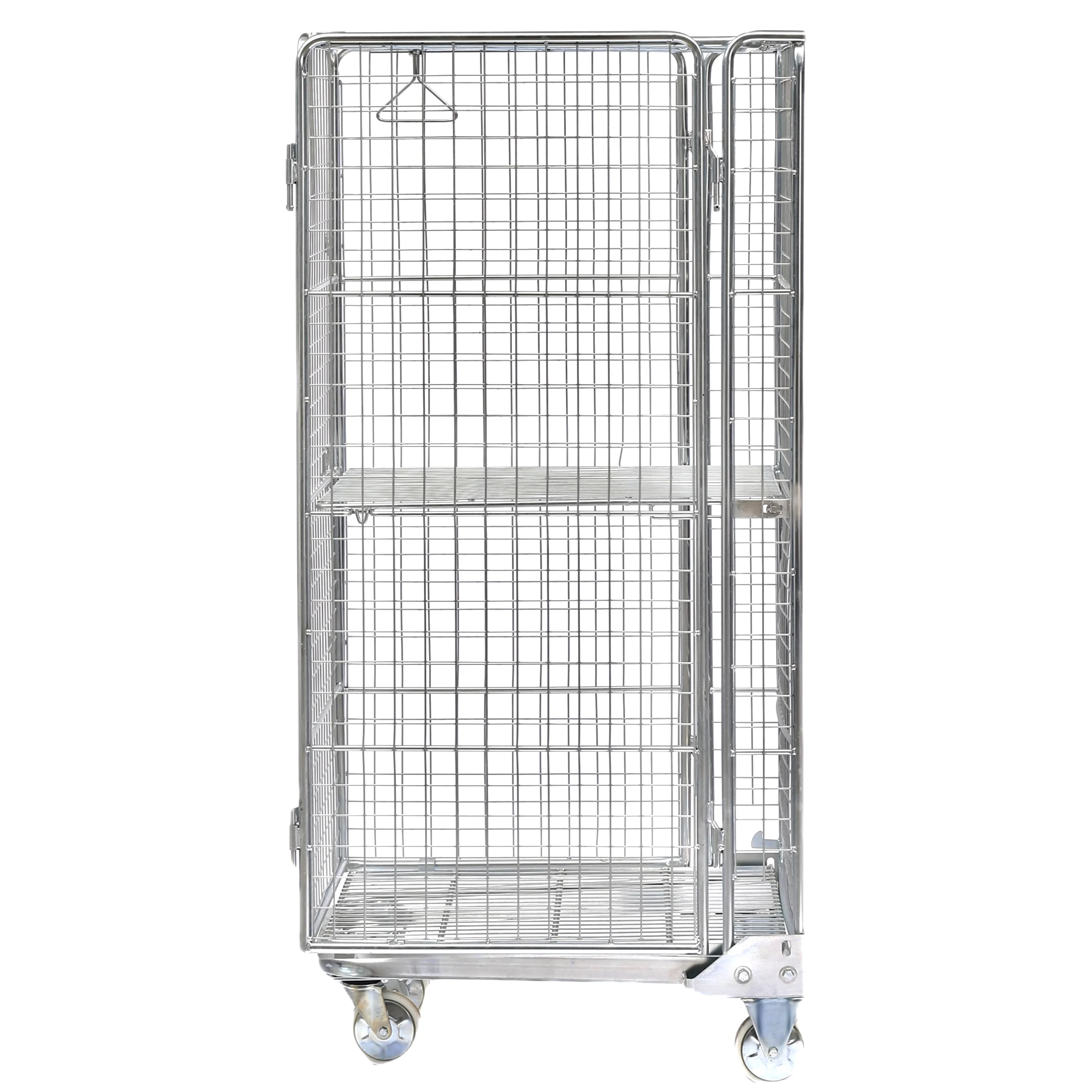500kg Loading Capacity Supermarket Storage Rolling Cage Laundry Room ...