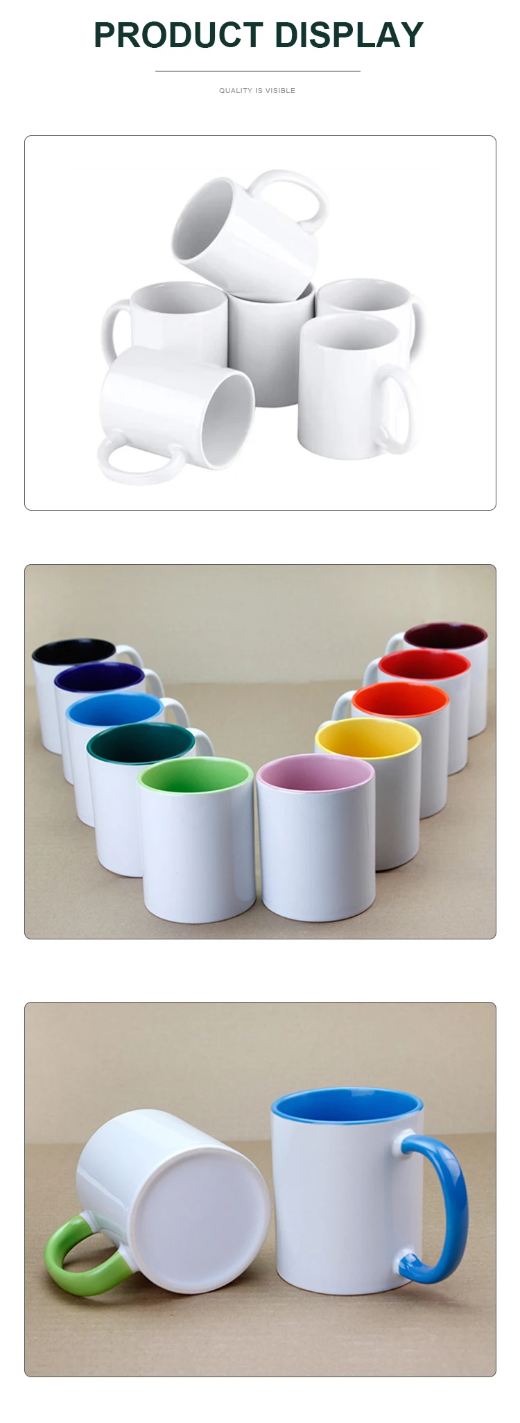 Custom Printing Ceramic Cups - Sublimation Blank Mugs