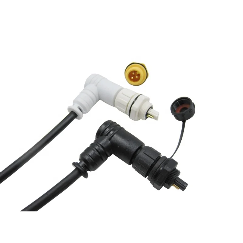 M12 Sensor Cable L Type 3 4 5pin Pvc Panel Mount Connector Solder Cable ...