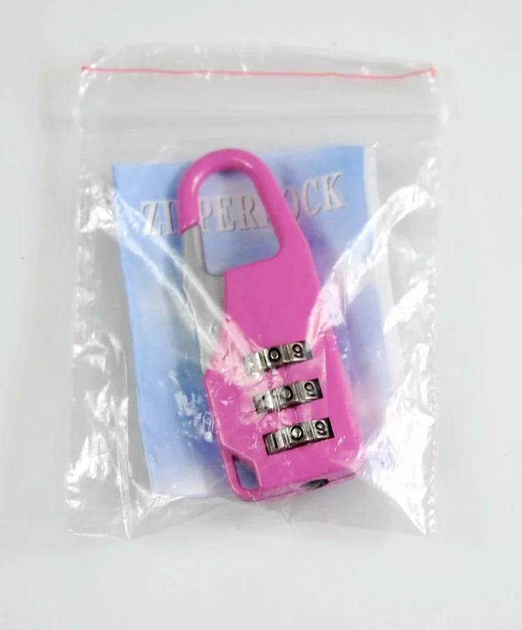 3 Digit Number Small Mini Zipper Combination Padlock For Luggage - Buy ...