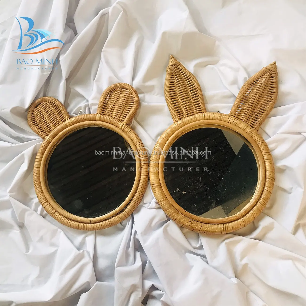 Rattan Arch Mirror With Shelf,Square Knitting Rattan Mirror,Cane ...