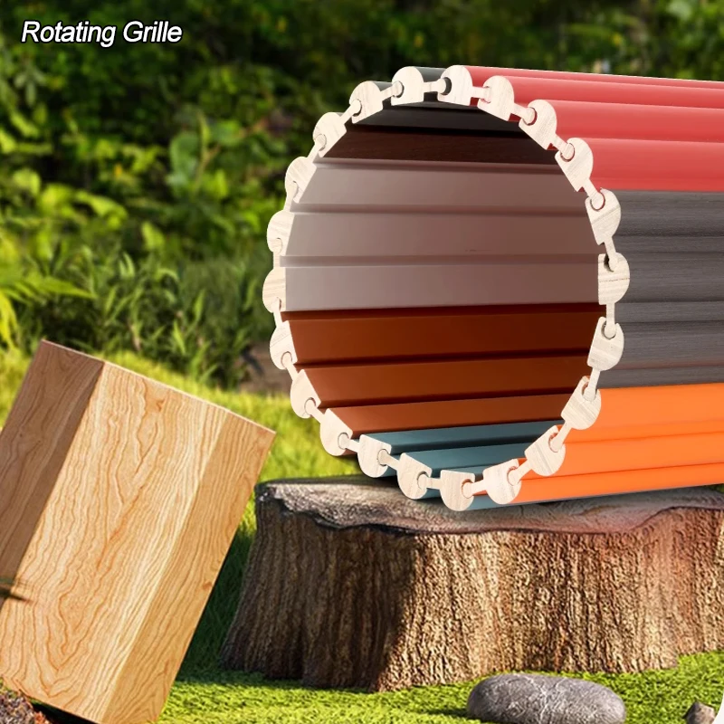 Flexible Solid Wooden Slat Rotating Grille Wall Panel