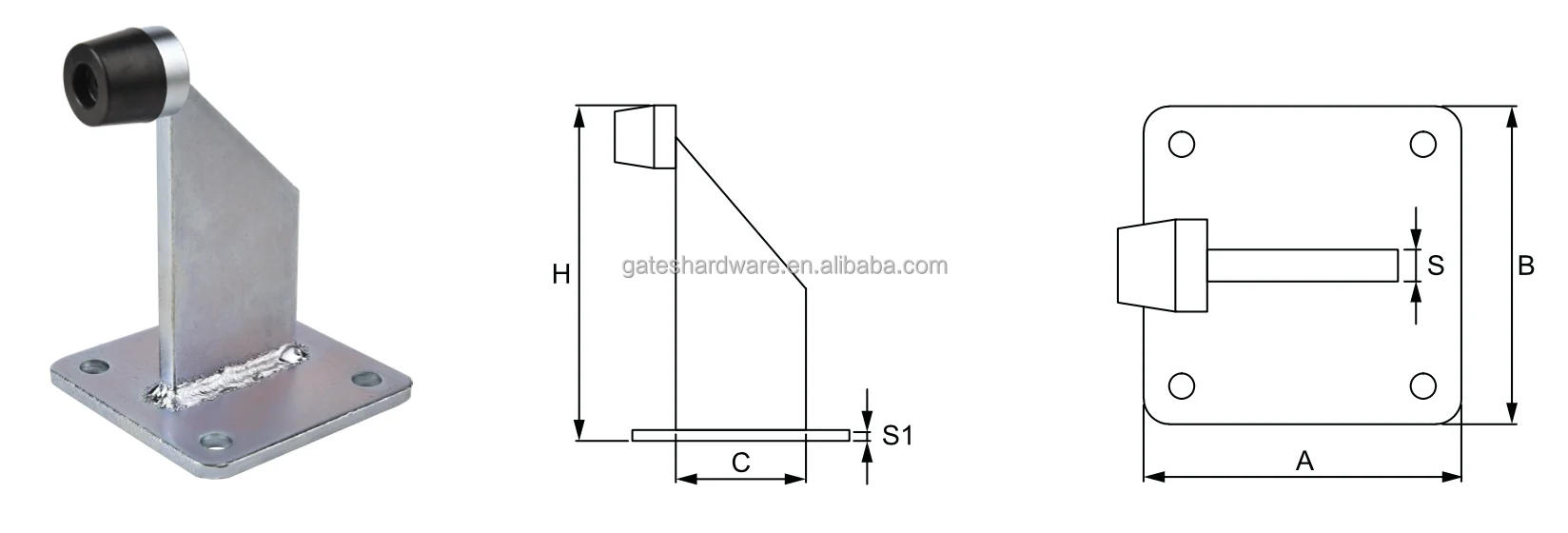 Galvanized Swing and Sliding Gate Stopper Gate Bumper