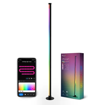 Banqcn Led Corner Floor Lamp Compatible With Alexa Corner Light Music ...
