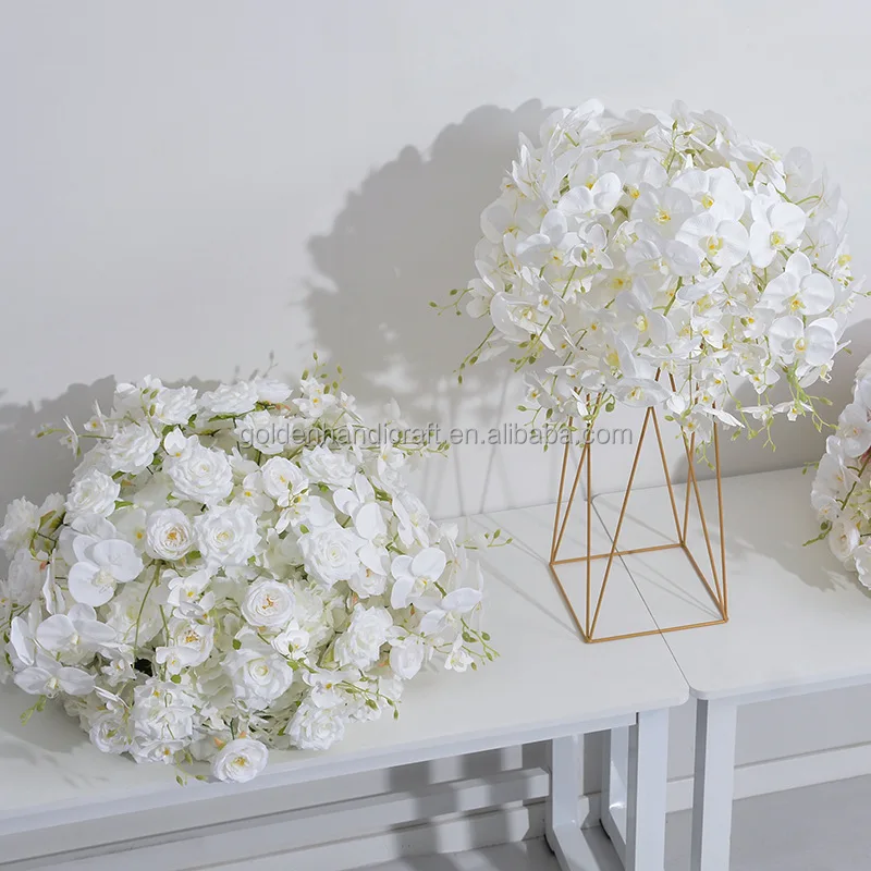 QSLH-F394 Artificial Babys Breath and Rose Flower Ball for Wedding Decor