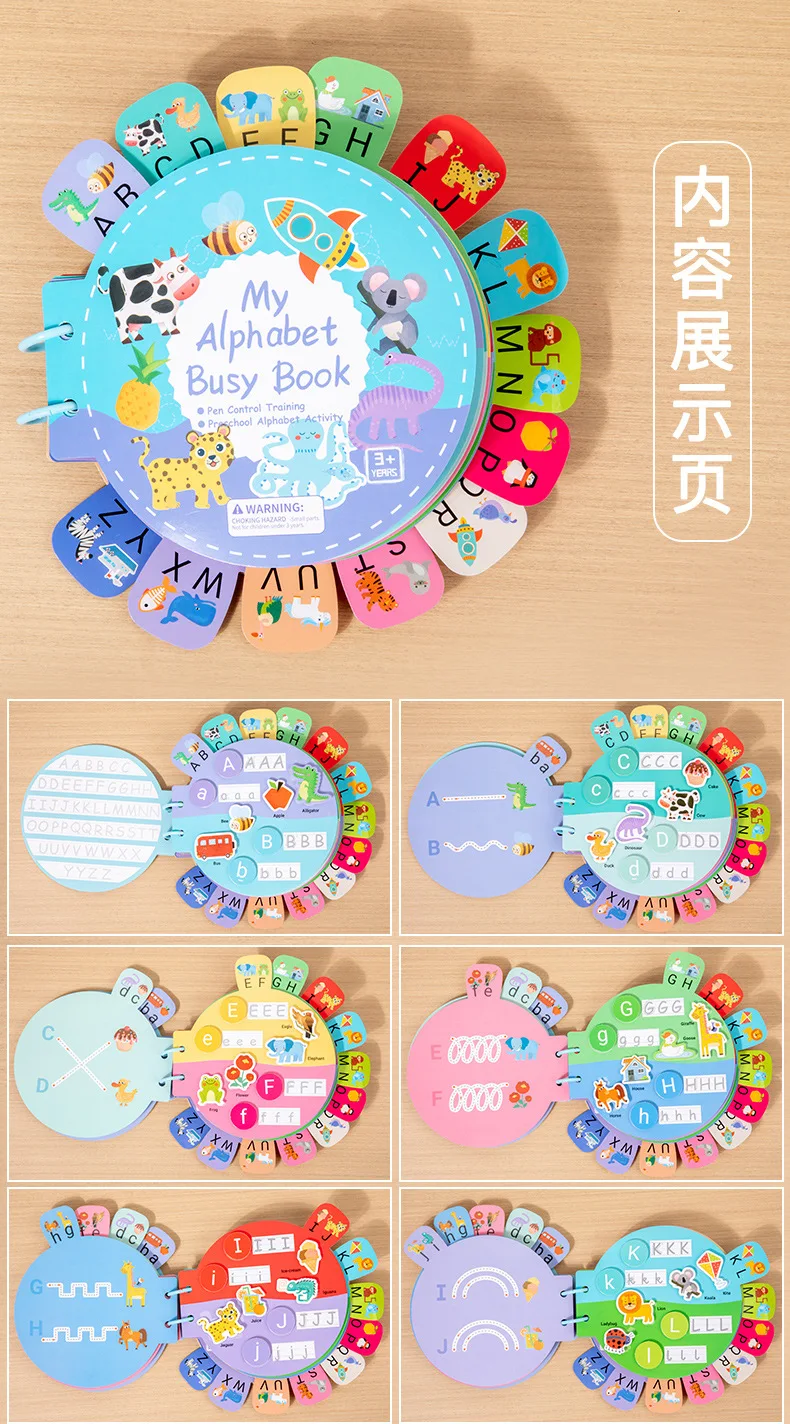 Educational Children Alphabet Busy Book - Montessori Learning Toy for ...