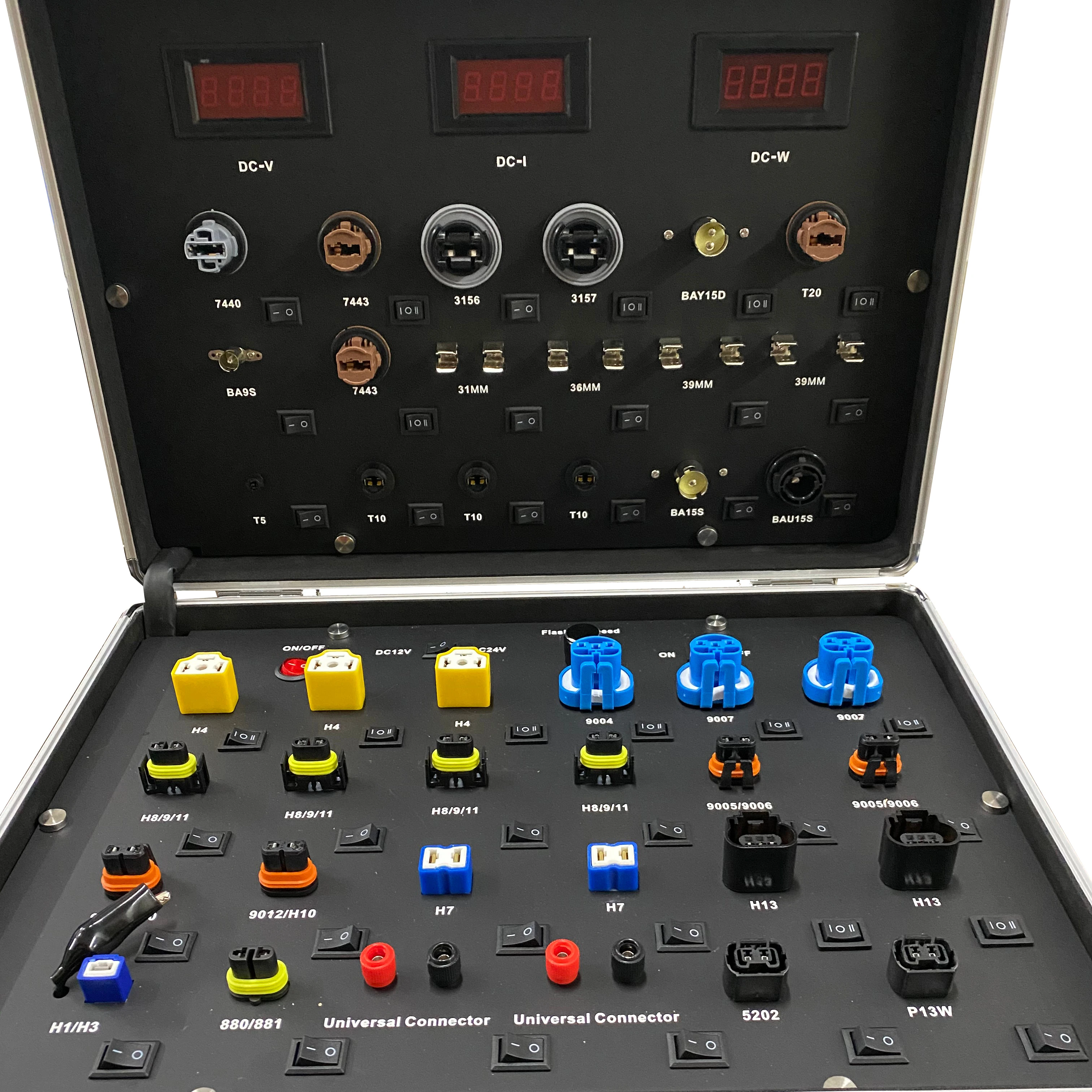 AC265V DC12V Auto LED Bulb LCD Screen Tester 1156 1157 7443 LED Light ...