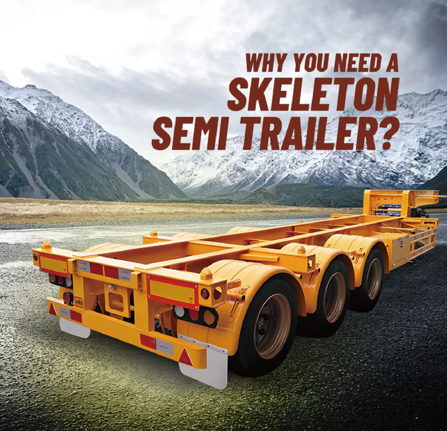 3 Axles Skeletal Chassis Container Carrier 40FT Container Skeleton Semi ...