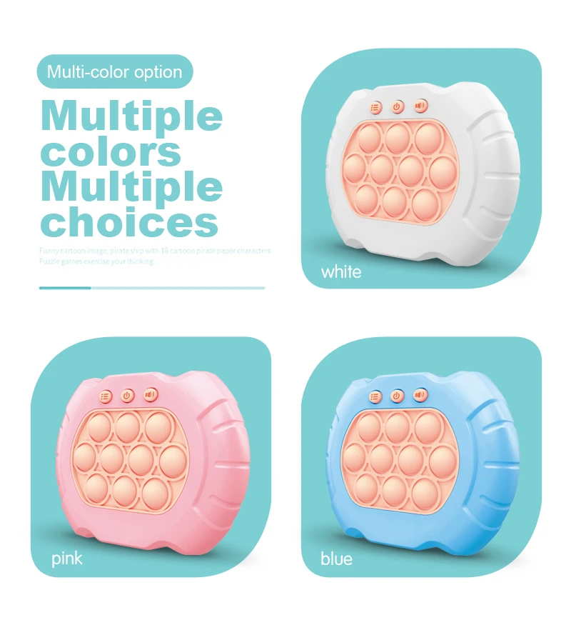 Electronic Handheld Fidget Toys Light Up Quick Push Puzzle Game Sensory ...