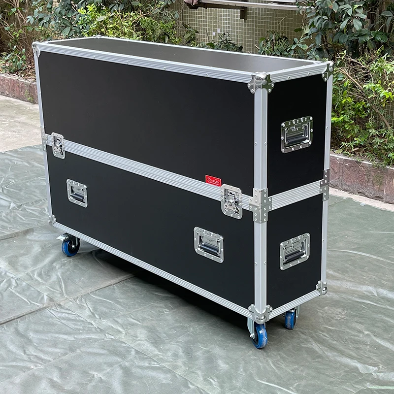 DUAL Universal Adjustable Stackable TV Flight Case with Wheels