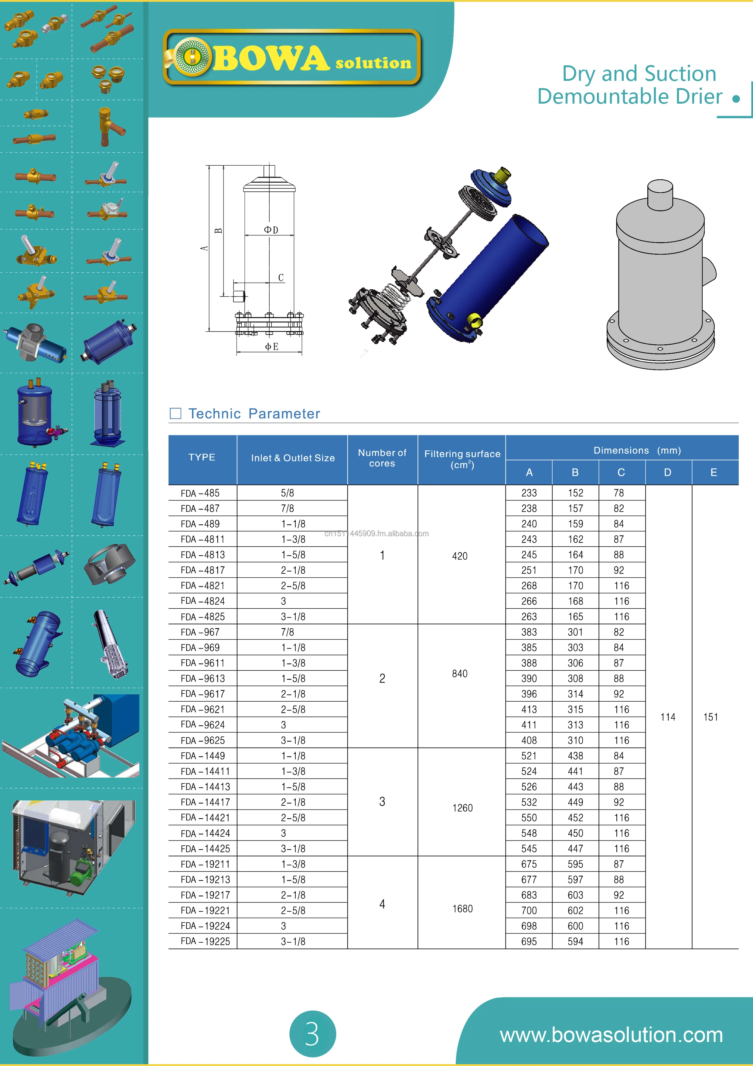 4-cores Demountable Filter Driers for High Pressure