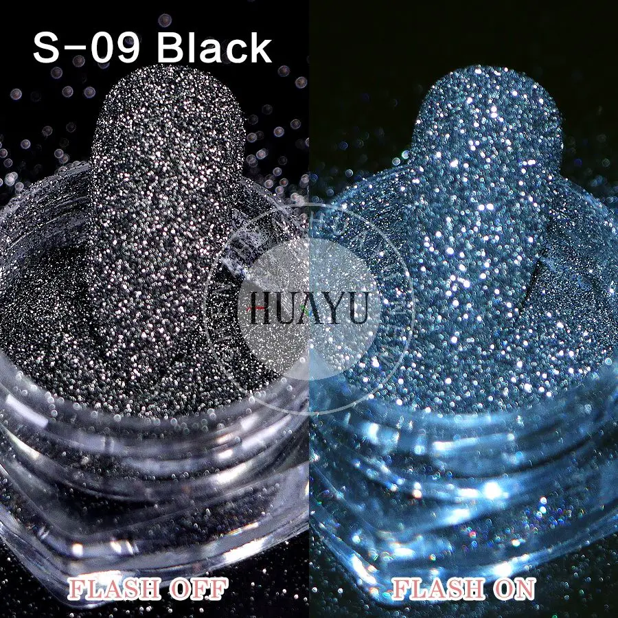 Fine Flash Diamond Prismatic Powder Glitter 14 Colors Nail Reflective ...