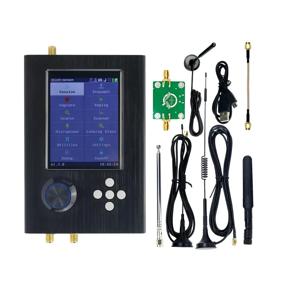 Portapack H2 Hackrf One R9 V1.7.0 - 5 Antennas & Data Cable