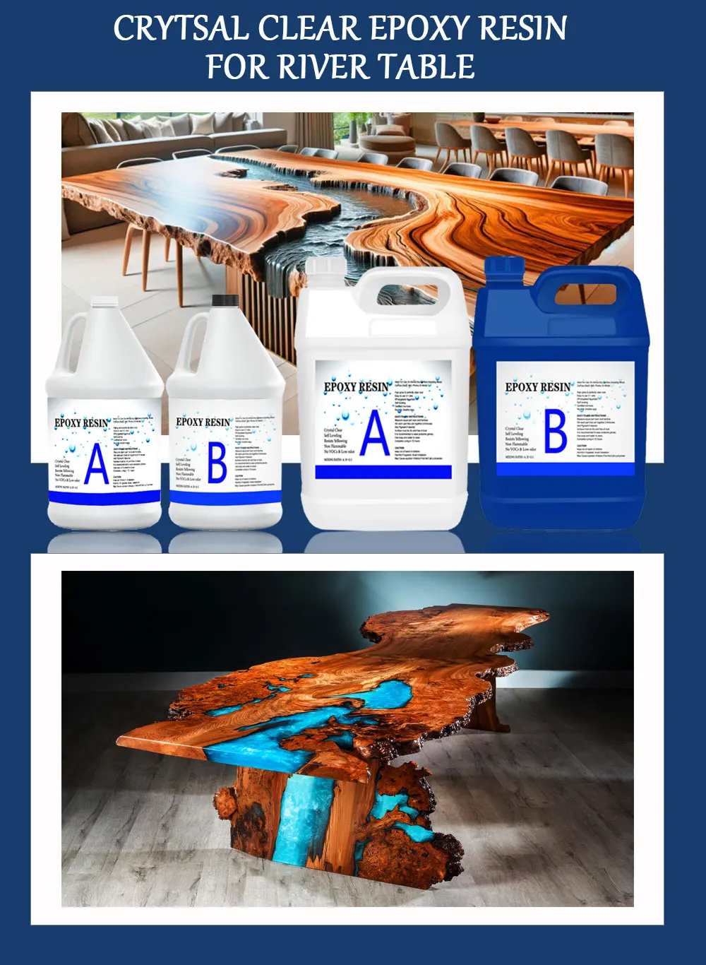 Wholesale Epoxy Resin And Hardener 2:1 Crystal Clear Ab Epoxy Resin For ...