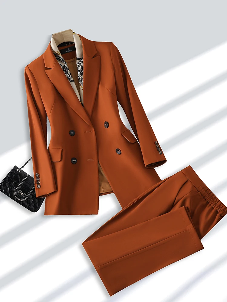 New Arrivals Ladies Elegant Solid Color Suits Set For Women Blazer And ...