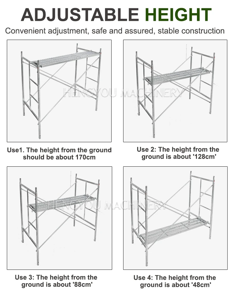 Mobile Foldable H Type Steel Frame Galvanized Portable Scaffold Inside ...