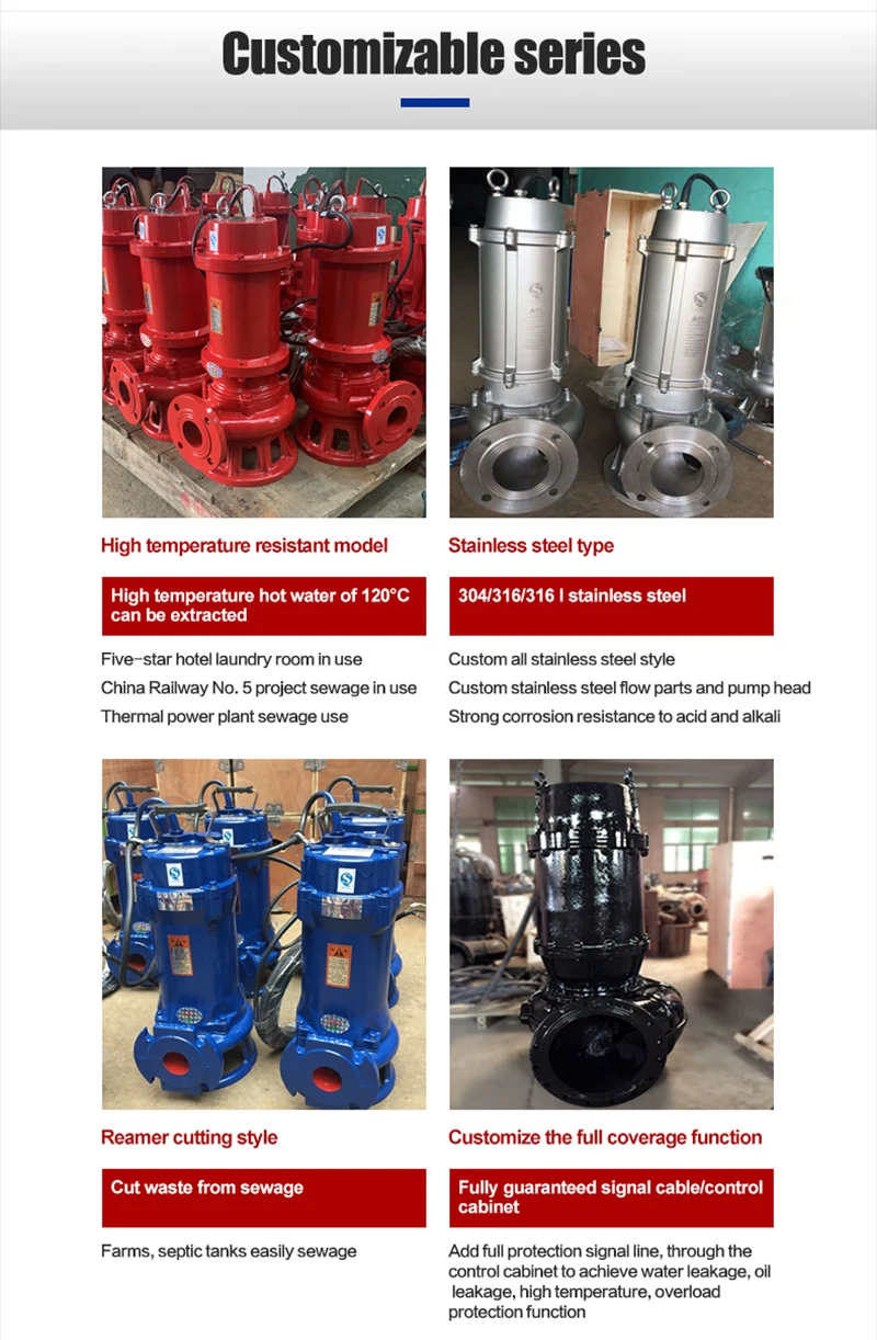 10m3/h Slurry Centrifugal Pump - Feili Submersible Sewage Pump