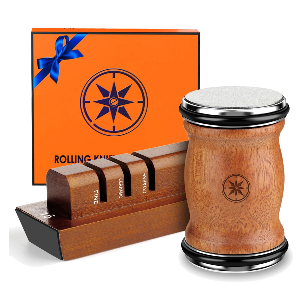 Rolling Knife Sharpener Set 5-in-1 Magnetic Base With Two Fixed Angles ...