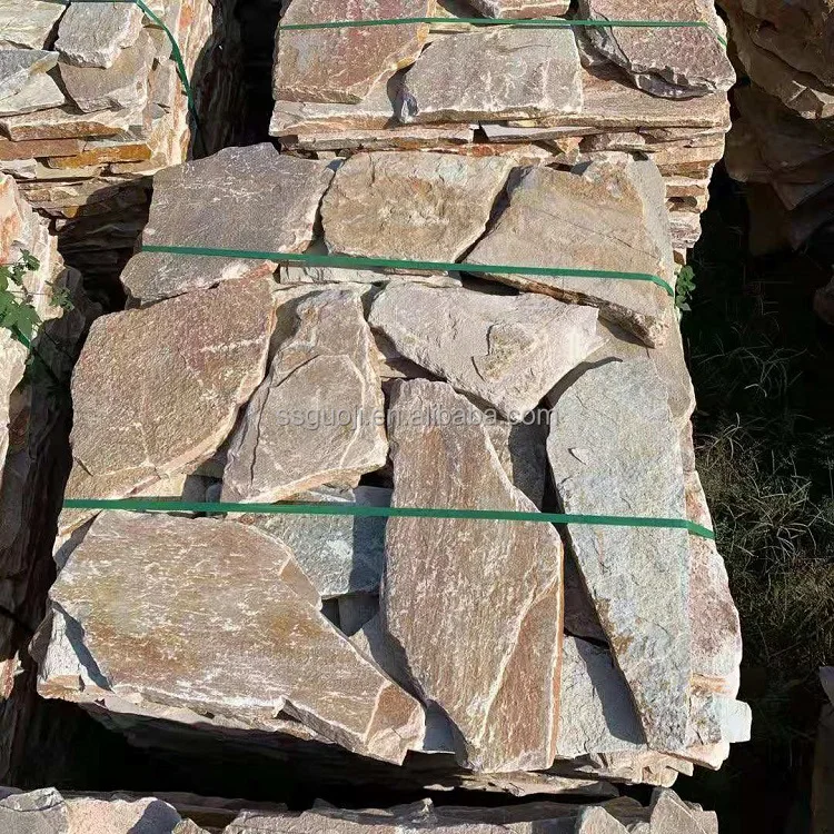 Wholesale Decorative Random Rust Yellow Slate Paving