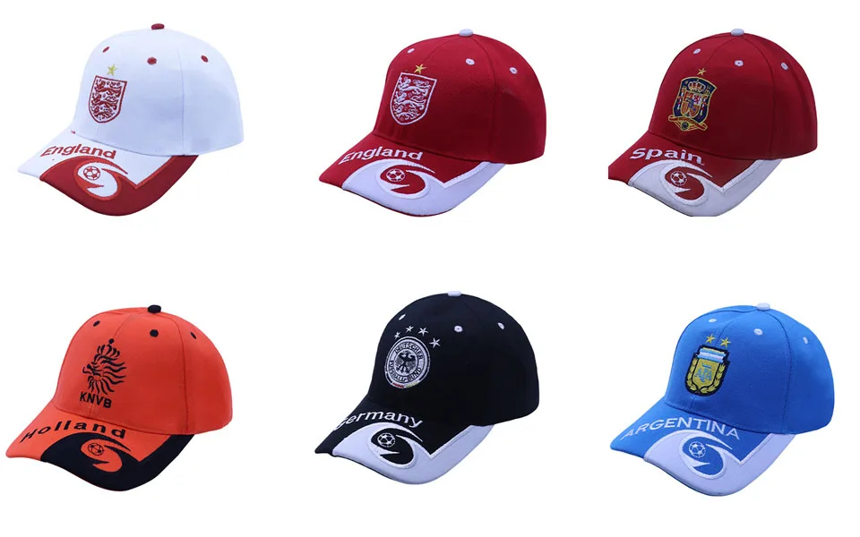 Adjustable Cotton Oxford Hat World Football National Team Flag Soccer ...