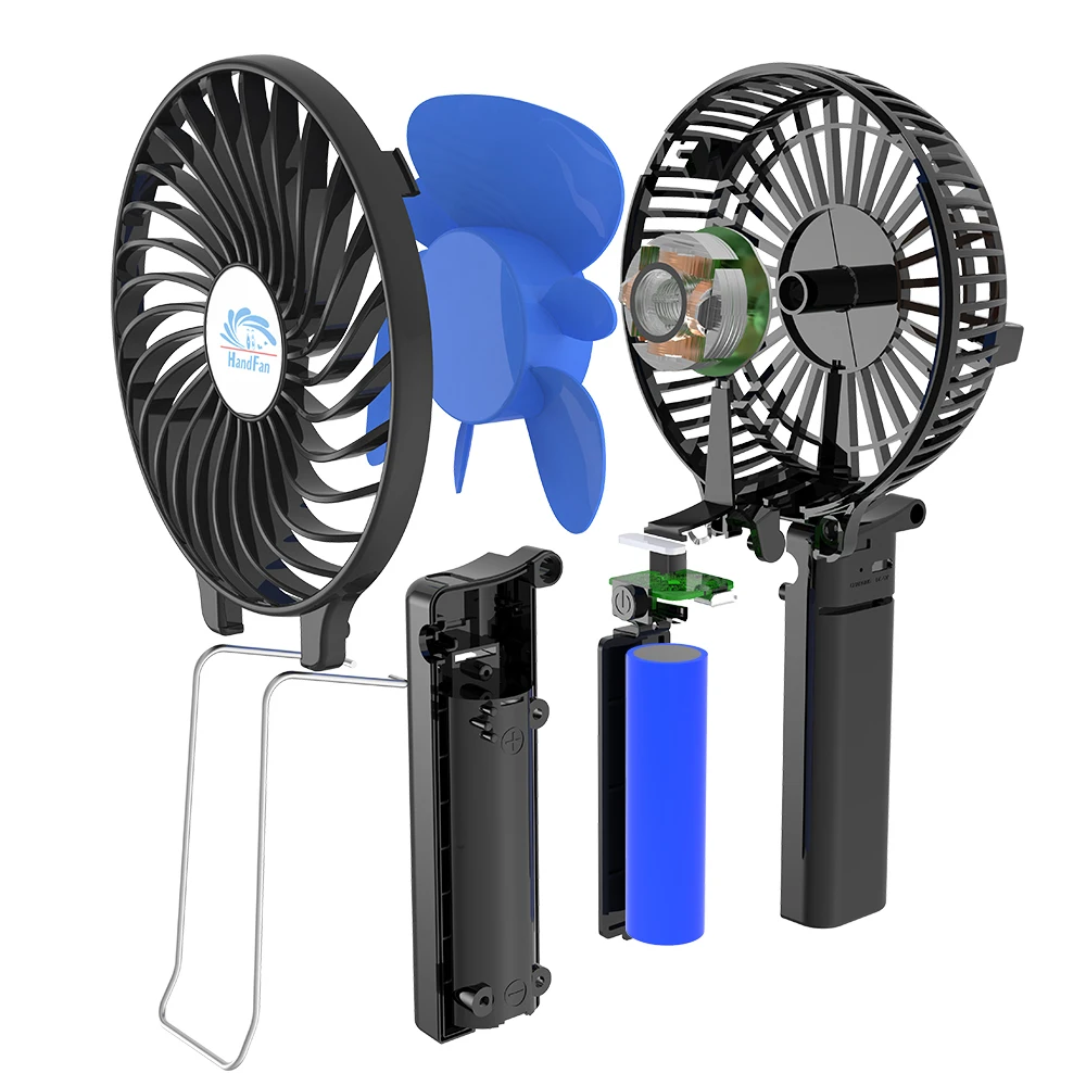 Handheld 2000mah Battery Operated Electric Fan - Portable & Efficient