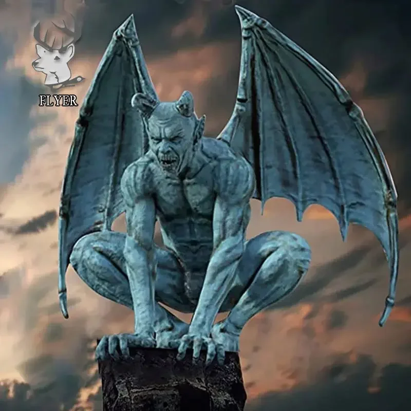 Outdoor Metal Crafts - Winged Gargoyle Monster Statue
