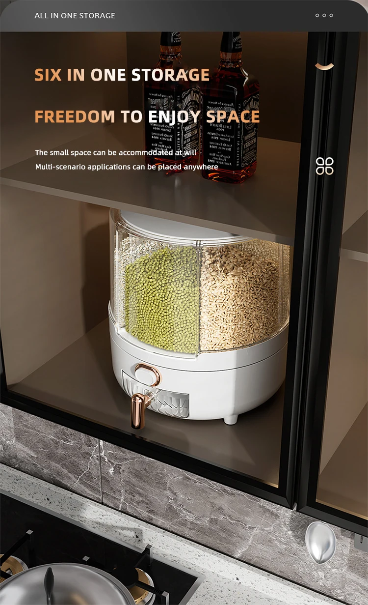Kitchen Household Large Capacity Grain Dispenser Sealed Rice Jar ...