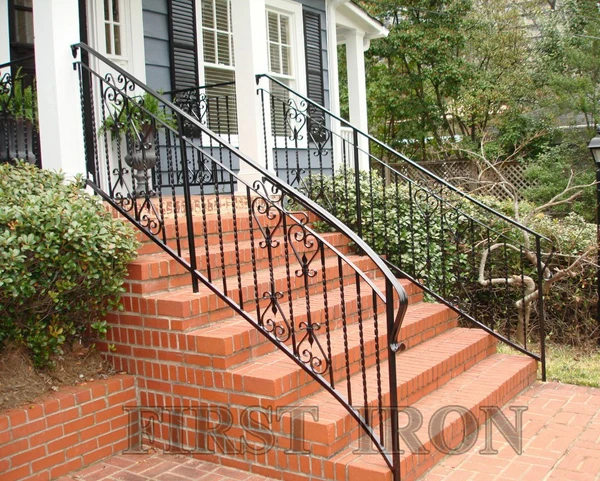 Elegant Front Porch Black Wrought Iron Railings For Outdoor Steps - Buy ...
