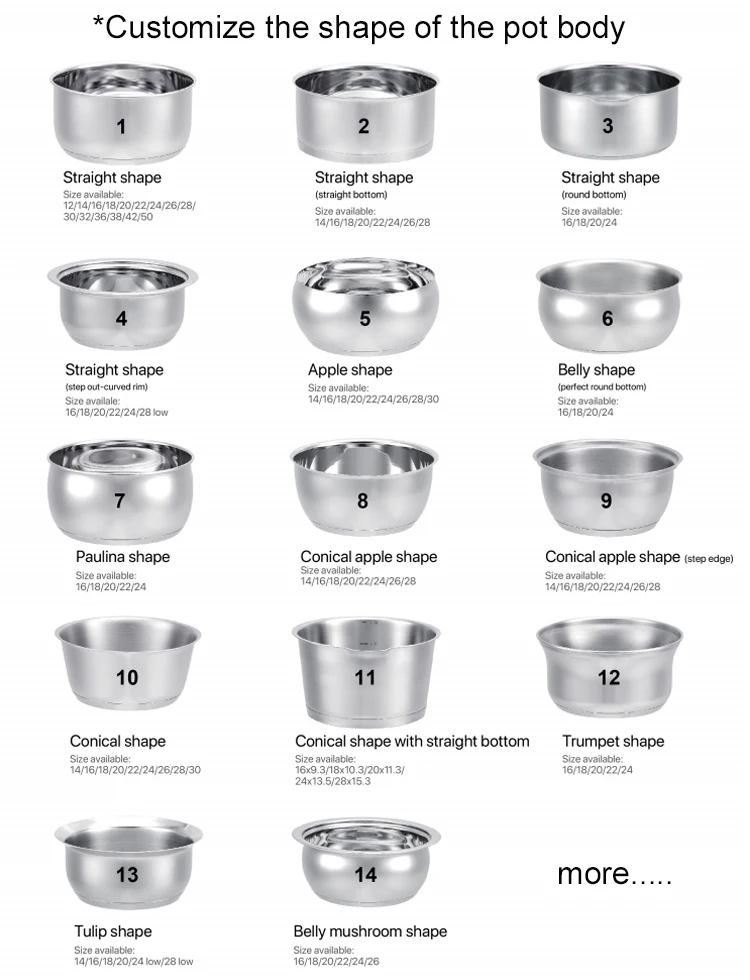 3 Ply Stackable Thick Base Induction Kitchen Utensils Kitchenware ...