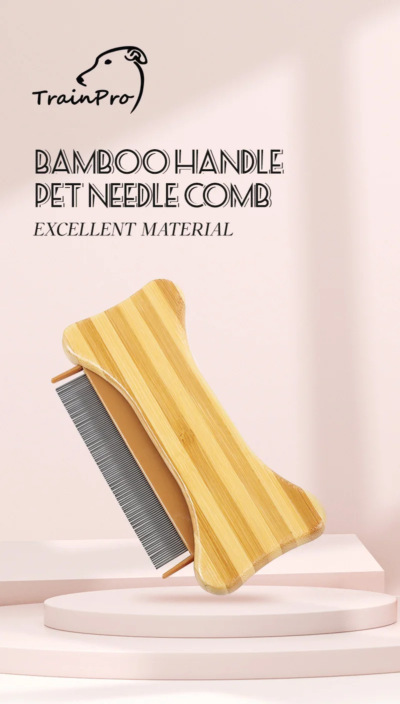 Trainpro Professional Color Bamboo Pet Flea Comb - Easily Remove Fleas ...