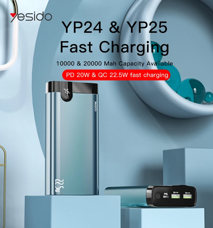 YESIDO Powerbanks - High Capacity, Fast Charging Solutions