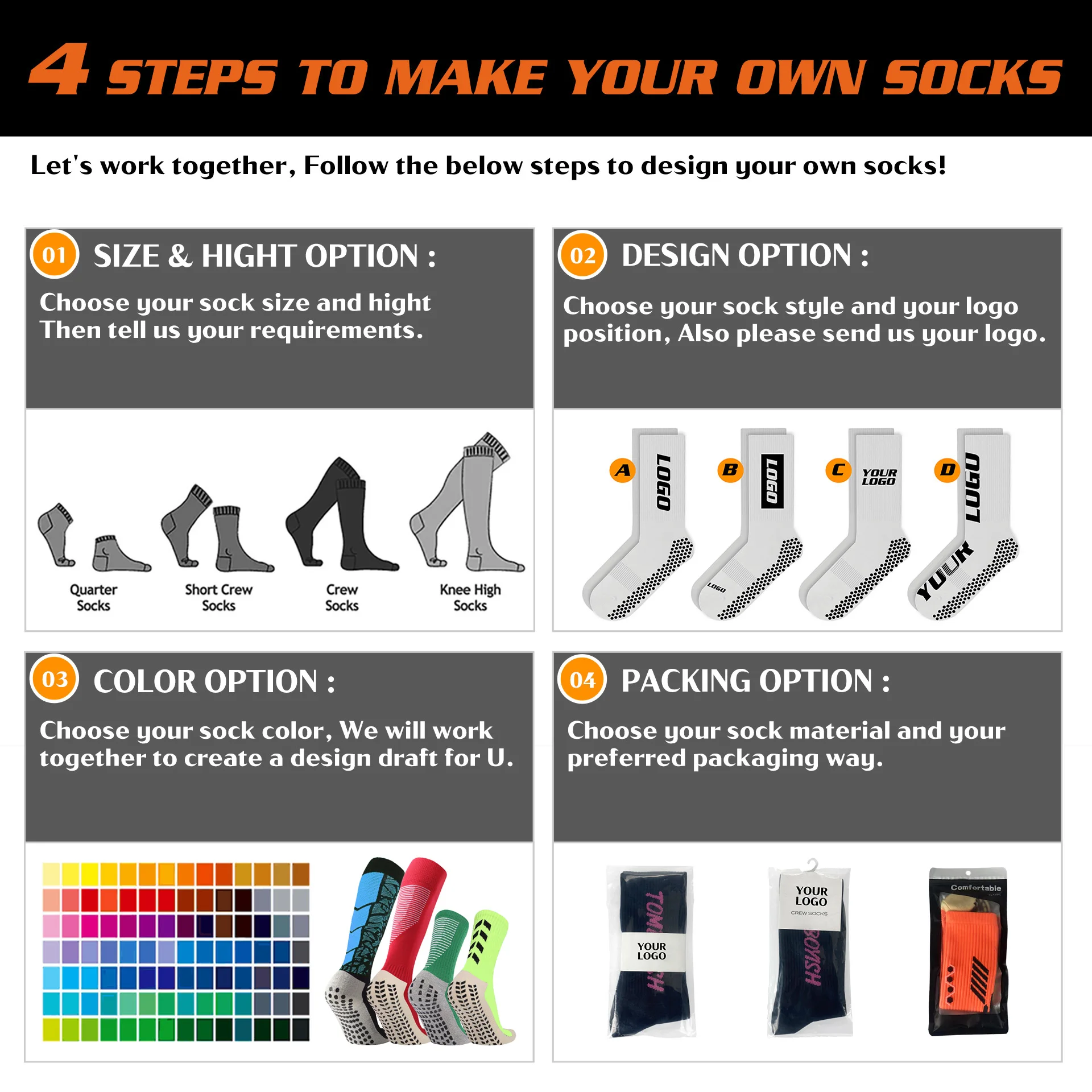 Custom Logo Anti Slip Socks - Ideal for Athletes & Workouts