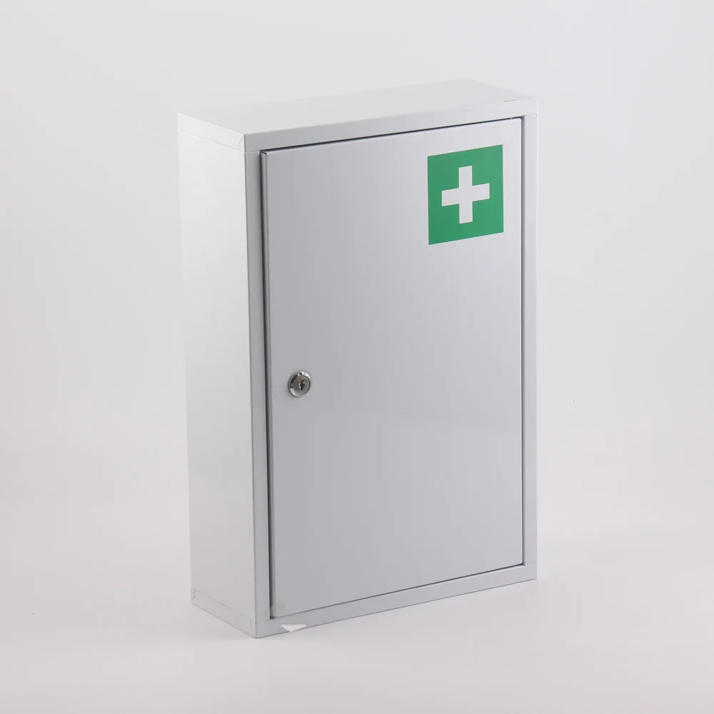 Wall Mounted Metal First Aid Cabinet 3 Tier Medicine Storage Box With ...