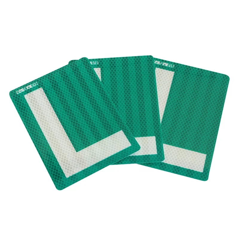 L Shape White Green Reflective L Plate Sticker Learner Driver Car Decal ...