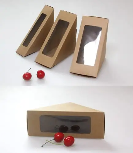 Kraft Recyclable Cardboard Sandwich Wedge Takeaway Paper Box Sandwich ...