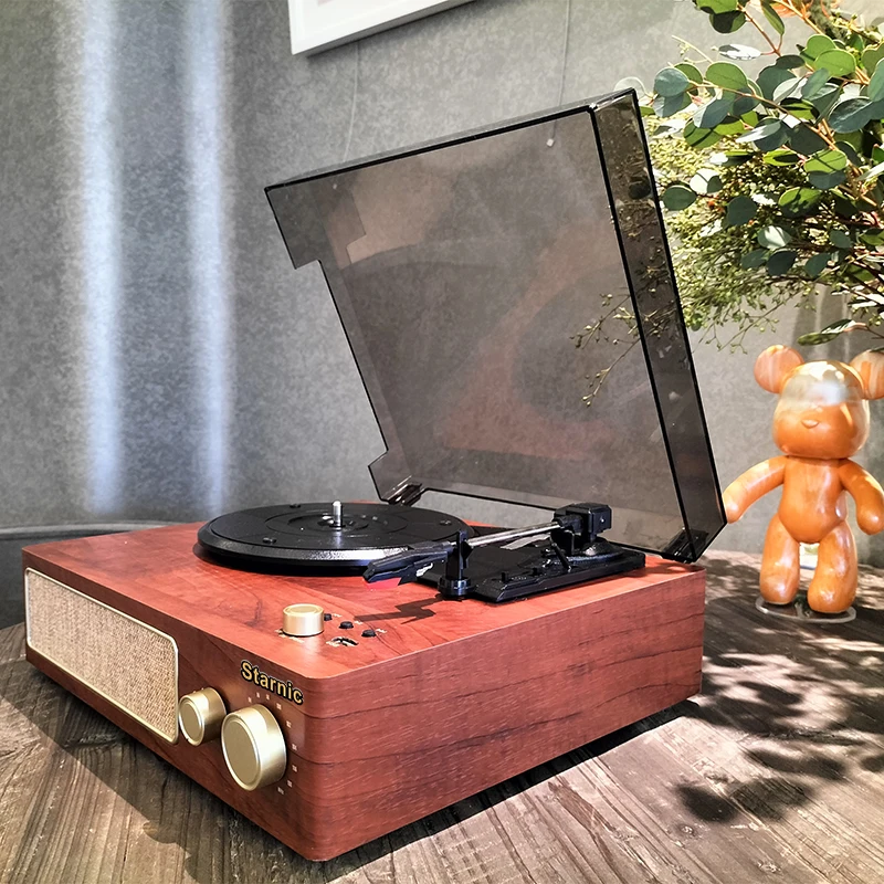 Hot Sale Nostalgic 3-speed Wooden Turntable Dj Record Player With Bt ...