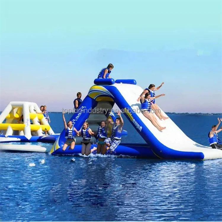 Pvc Triangle Water Floating Platform Inflatable Aqua Tower Slide For ...