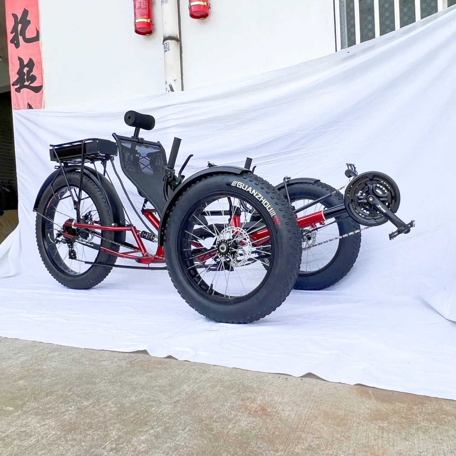 2025 Latest Electric Recumbent Tricycle Laying Bicycle 20 Inch Bafang ...