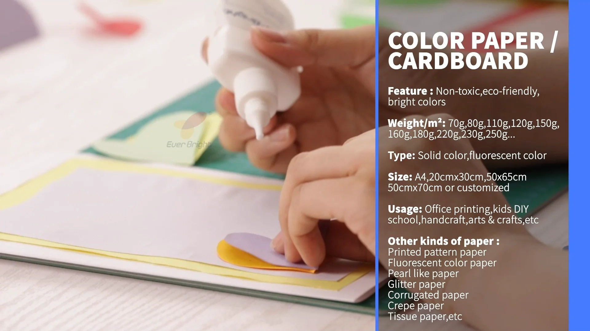 100 Sheets A4 Size Assorted Colors Construction Paper Coloring Paper ...