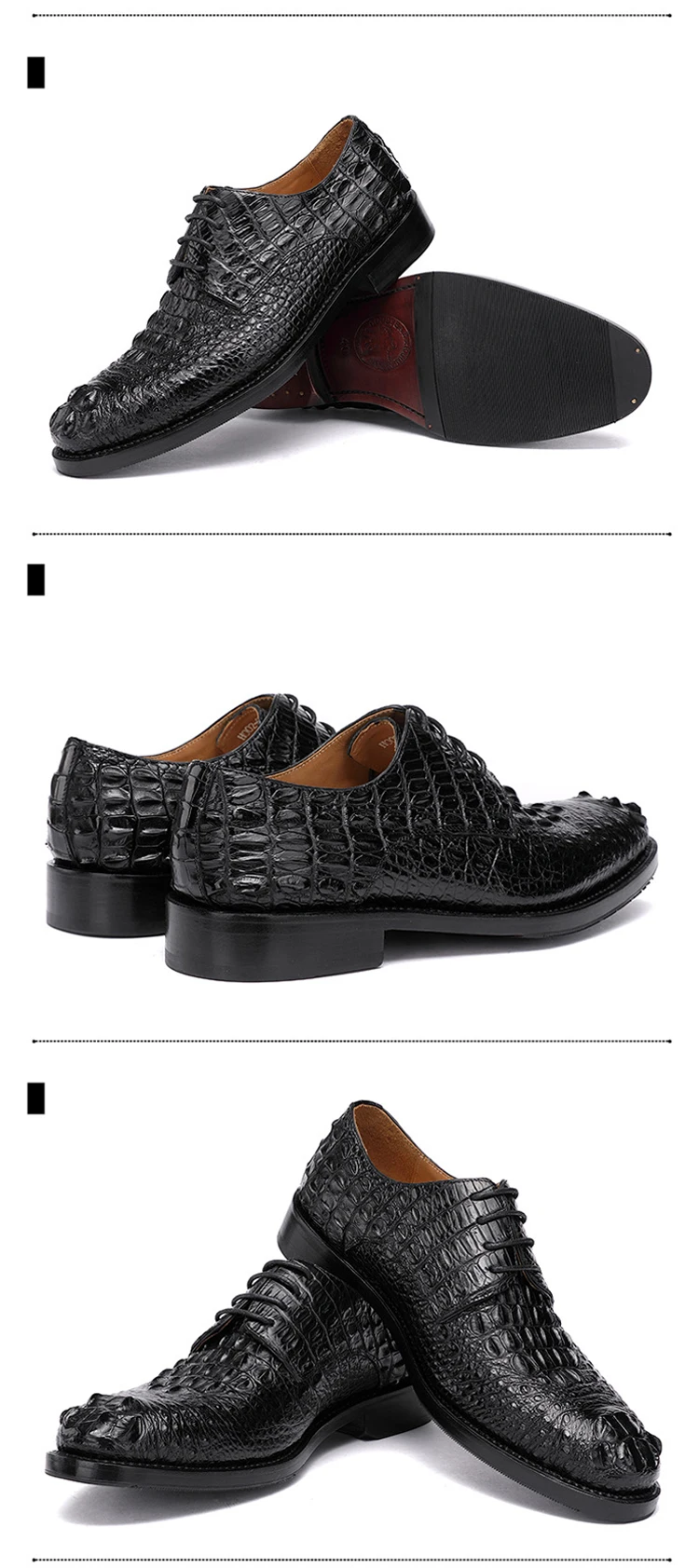 2023 New Siamese Crocodile Genuine Leather Shoes Handmade Goodyear Men ...