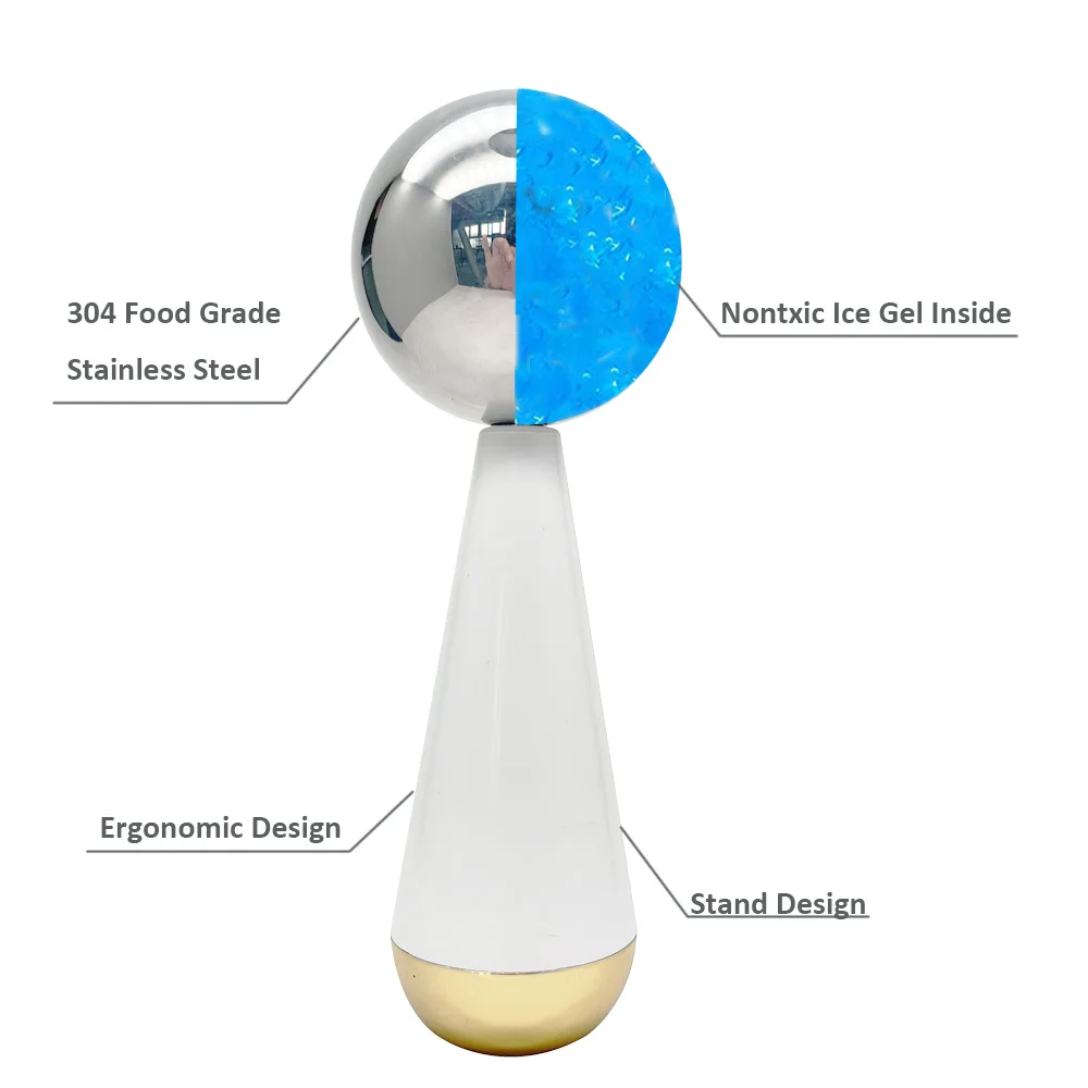360 Degree Rotating Stainless Steel Ice Globes For Facial Massage Ice ...