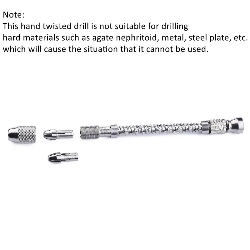 22PC Semi-automatic Hand Manual Twist Drill Set Mini Drill Chuck ...